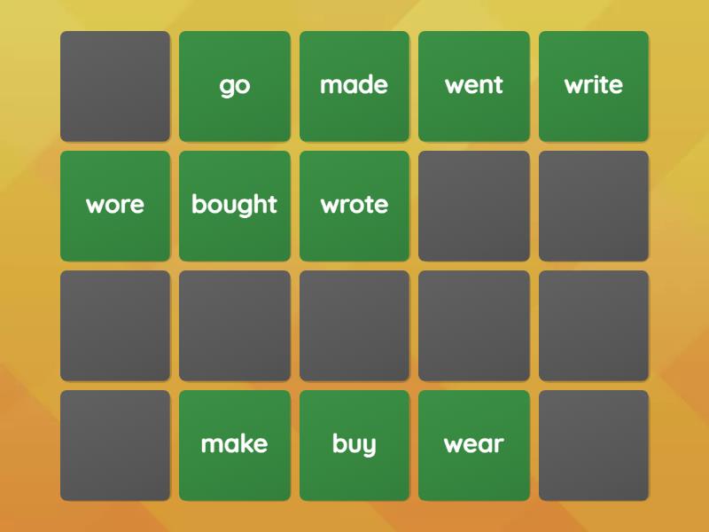 Family and friends Unit 3 Irregular verbs - Matching pairs