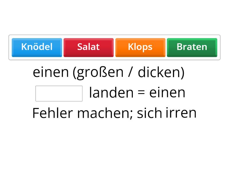 Fehler begehen - Complete the sentence