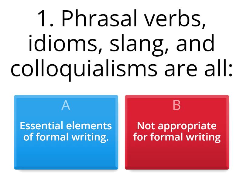 Formal Writing Style - Quiz