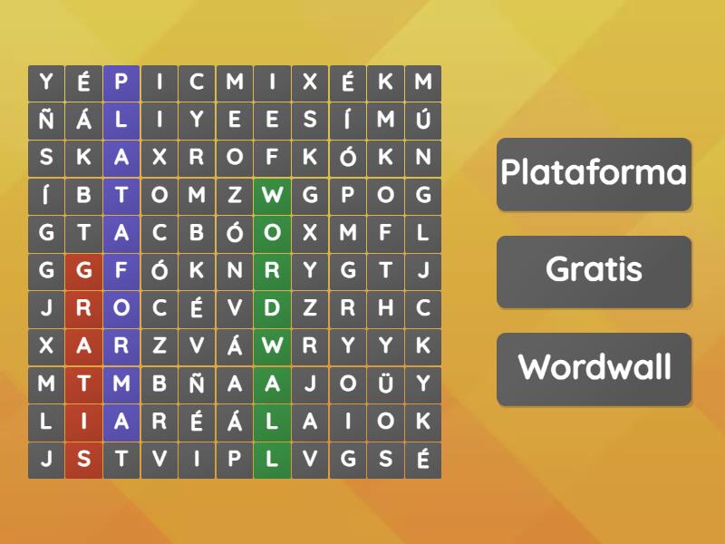 Wordwall - Sopa de letras