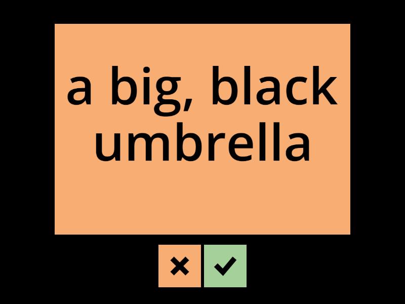 BAGS adjectives: translation - Flash cards