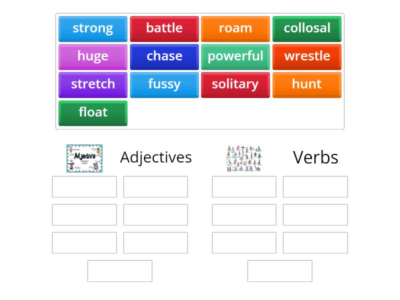The Polar Bear Adjectives and Verbs - Group sort