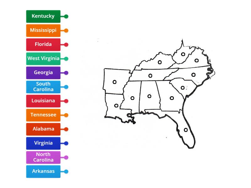 Southeast Region - Labelled diagram