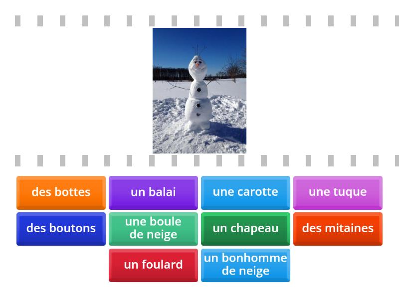 Vocabulaire - Bonhomme de neige 2 - Find the match