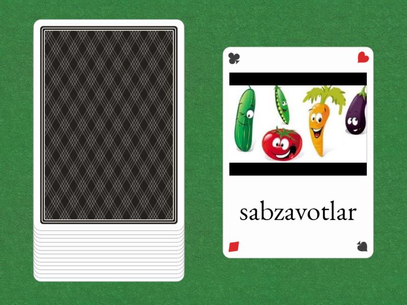 sabzavotlar/ vegetables in arabic - Speaking cards