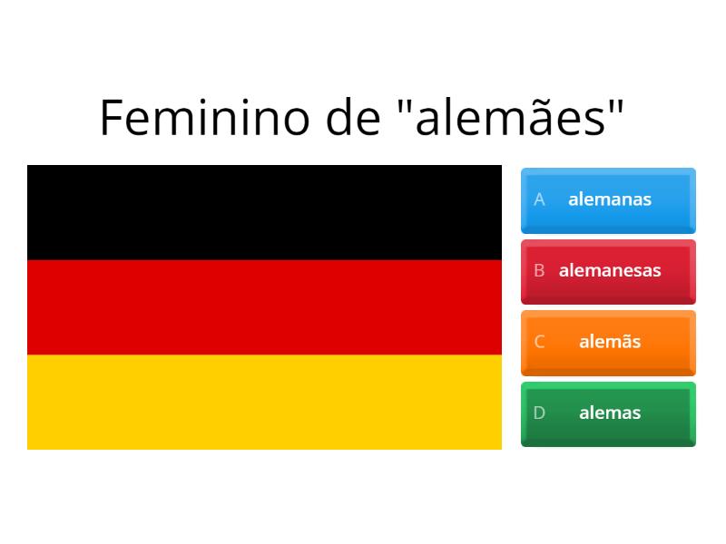 Género e número das nacionalidades - Quiz