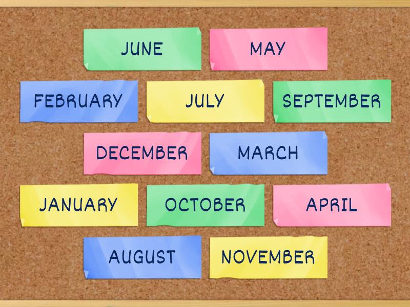 Months of the year - Flip tiles