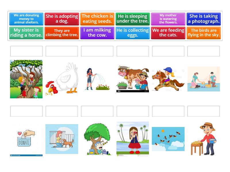 Present Continuous Tense - Match up