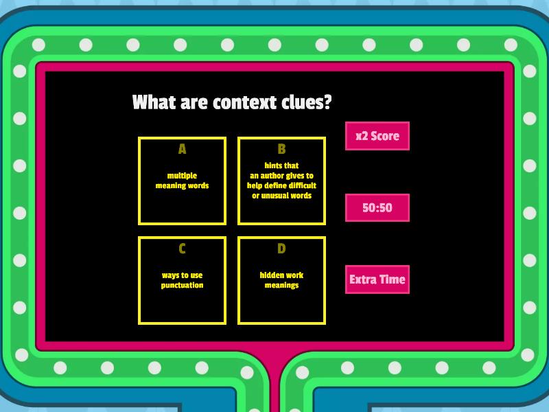 Context Clues Gameshow - Gameshow quiz