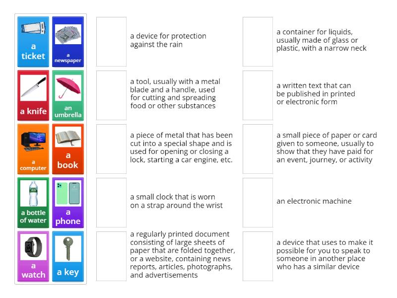 Vocabulary. Empower A1, Unit 2B - Match up