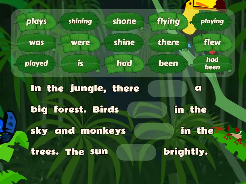 Past Simple - Jungle text - Missing word