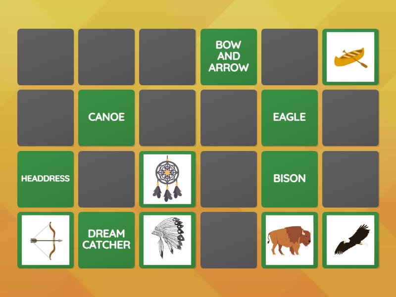 NATIVE INDIANS MEMORY BEE - Matching pairs