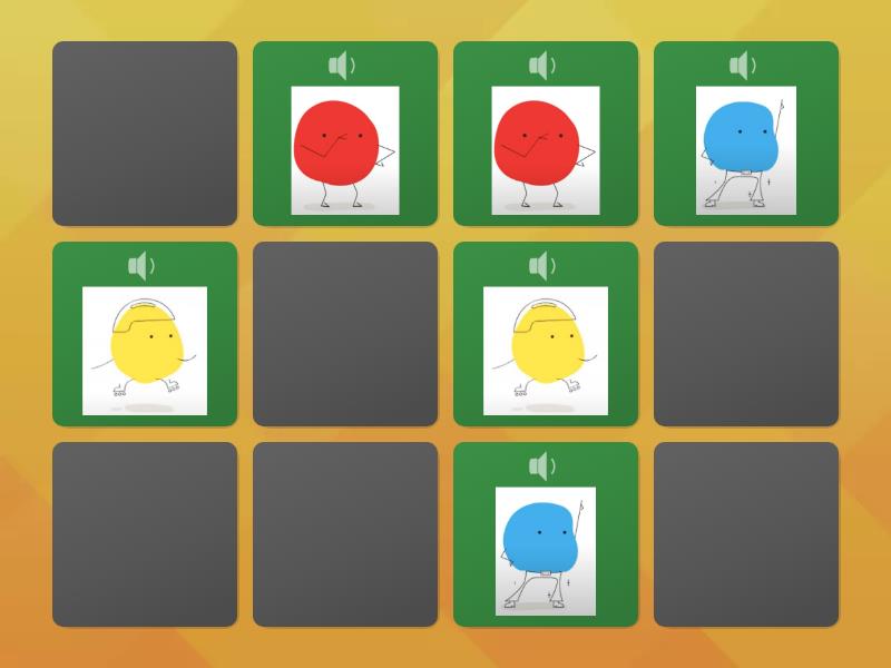 Primary and Secondary Colors Memory Game - Matching pairs